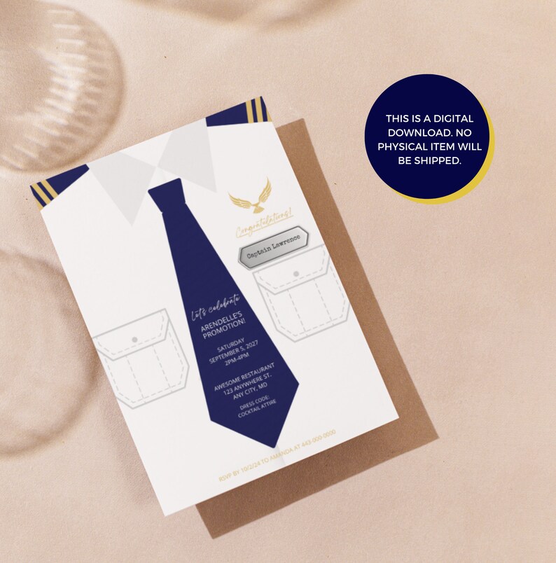 Pilot Promotion Party Invitation: Graduation, Retirement Customizable ...