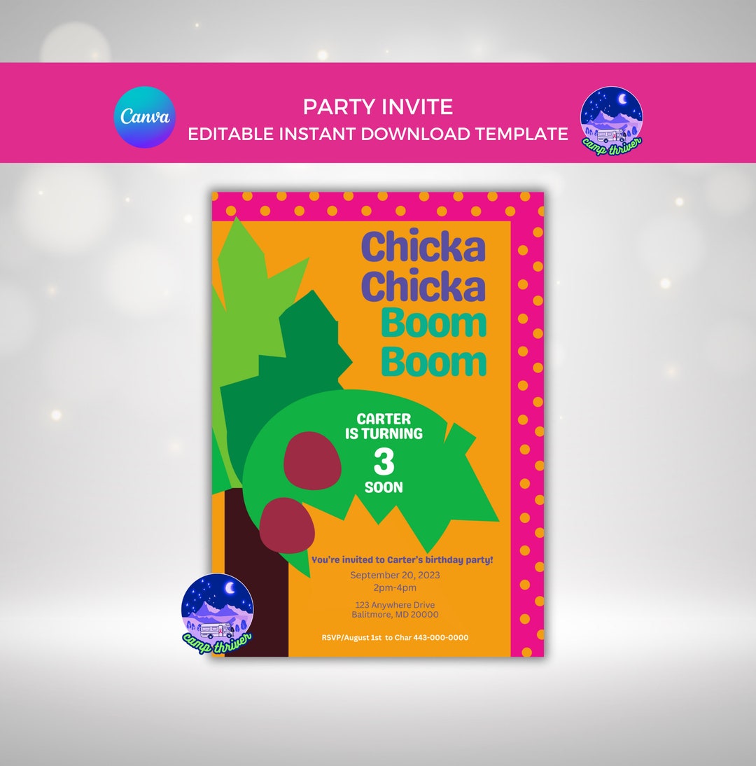 Storybook Invitation , Chicka Chicka Boom Boom Invitation , Book ...