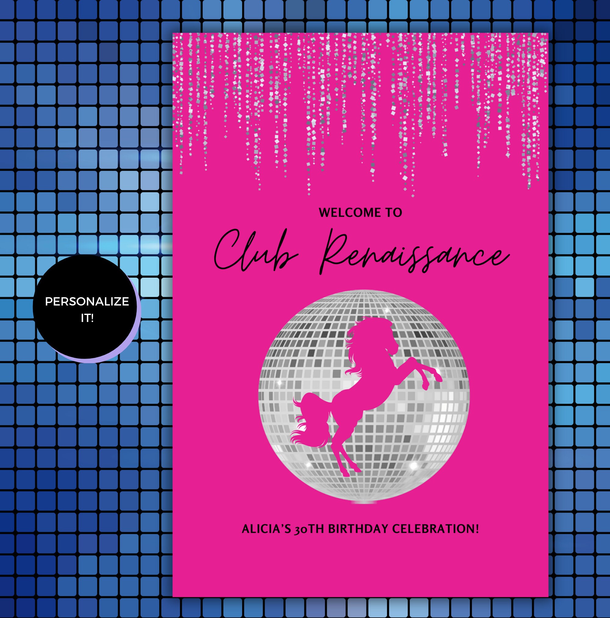 Renaissance Welcome Sign, Hip Hop Birthday, Renaissance Birthday Invite ...