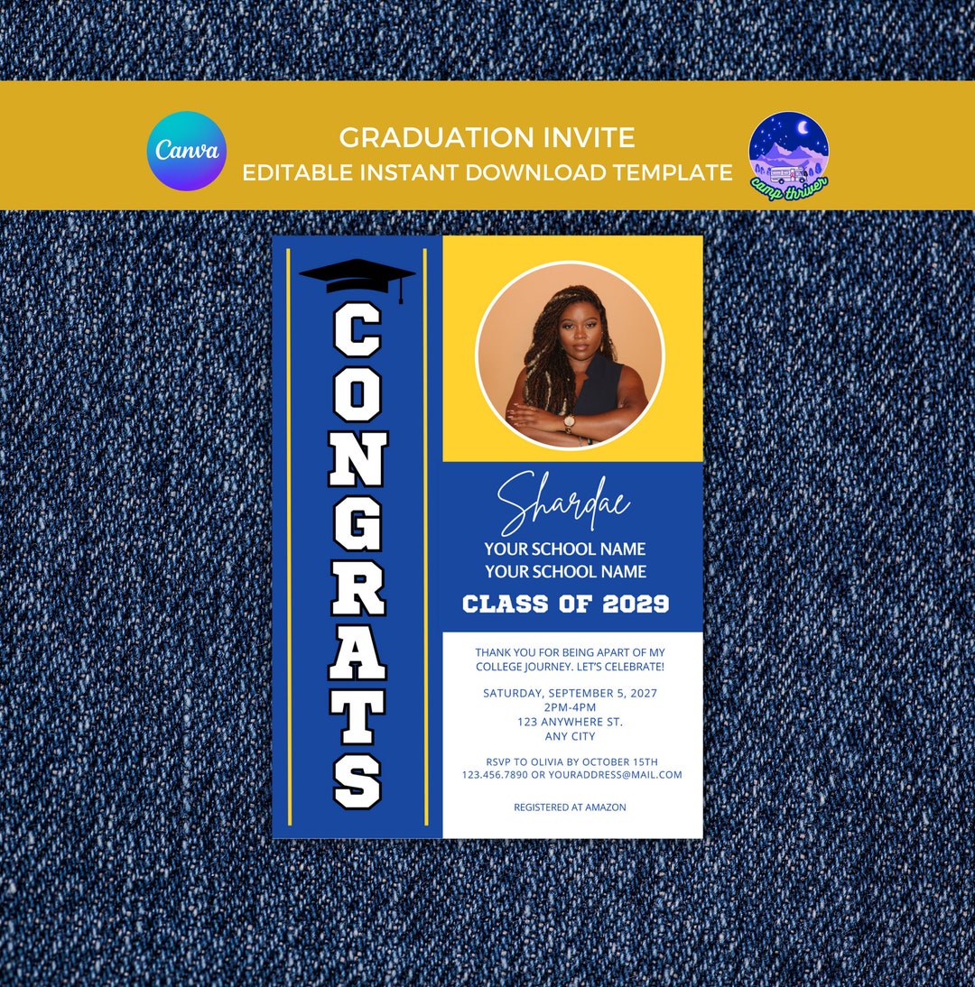 hbcu-invitation-blue-and-gold-graduation-invite-graduation-invite