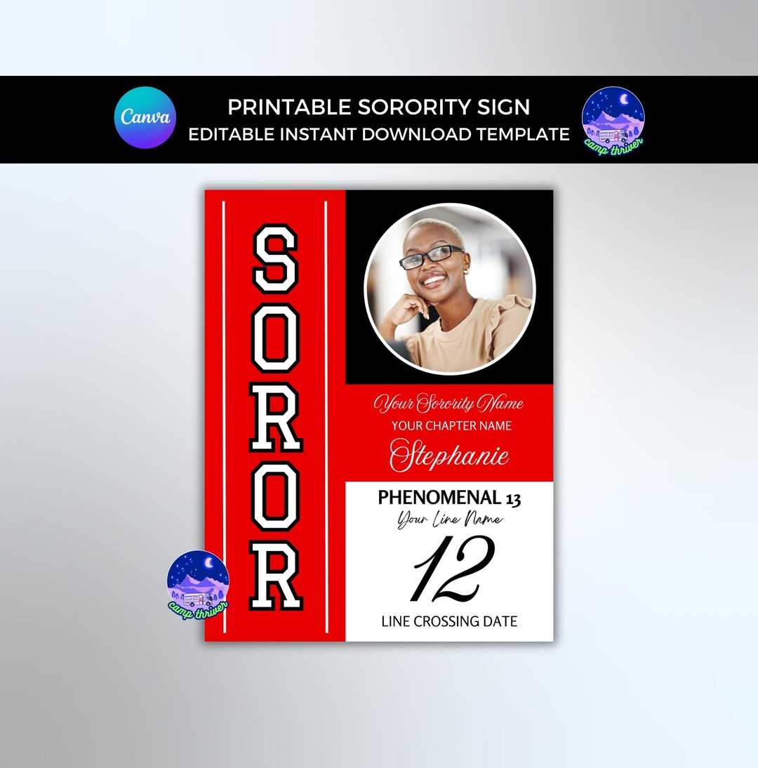 Printable Sorority Sign: Editable Probate Wall Decor (canva Template ...