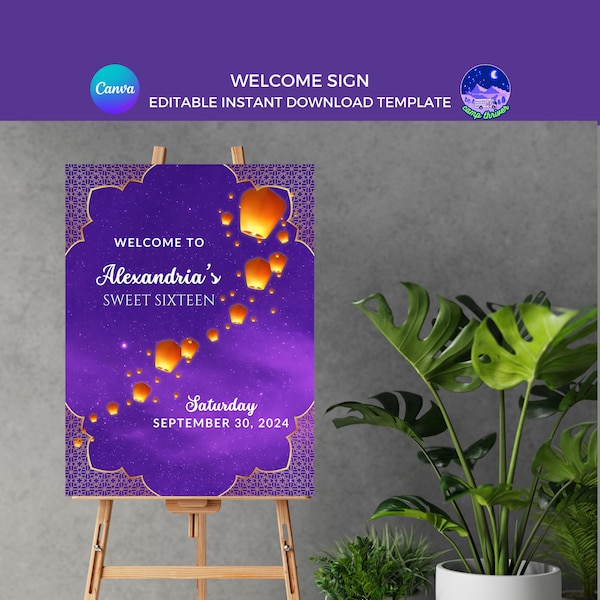 Rapunzel Quinceanera Welcome Sign - Etsy