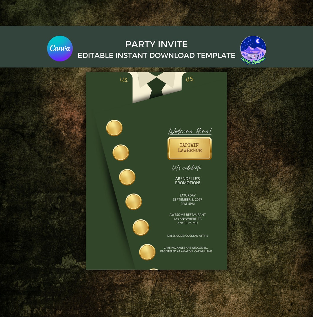 Military Graduation Invite, Military Welcome Home, Boot Camp Invitation ...