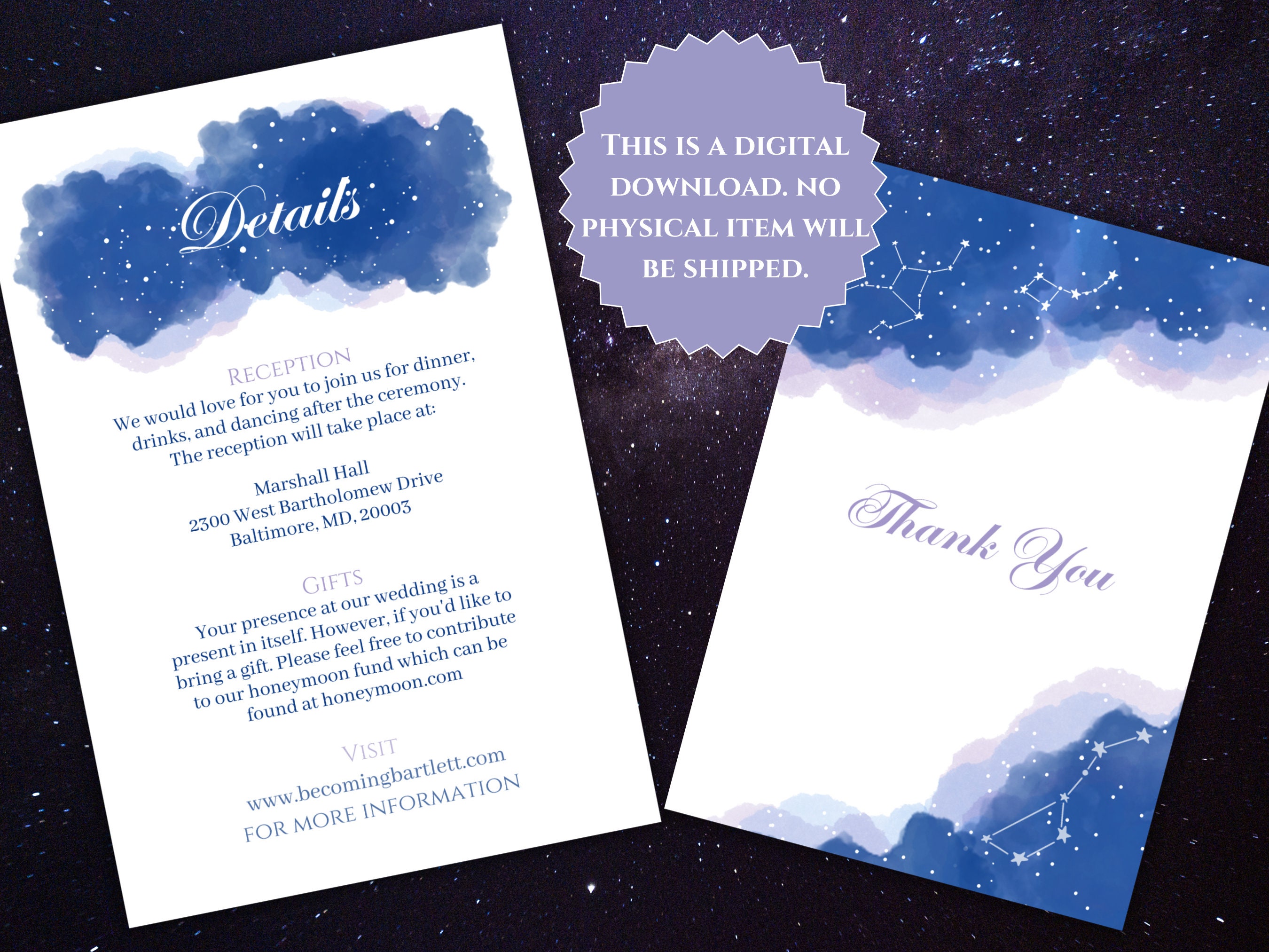 Constellation Wedding Invitation, Astrology Wedding Invitation, Zodiac ...