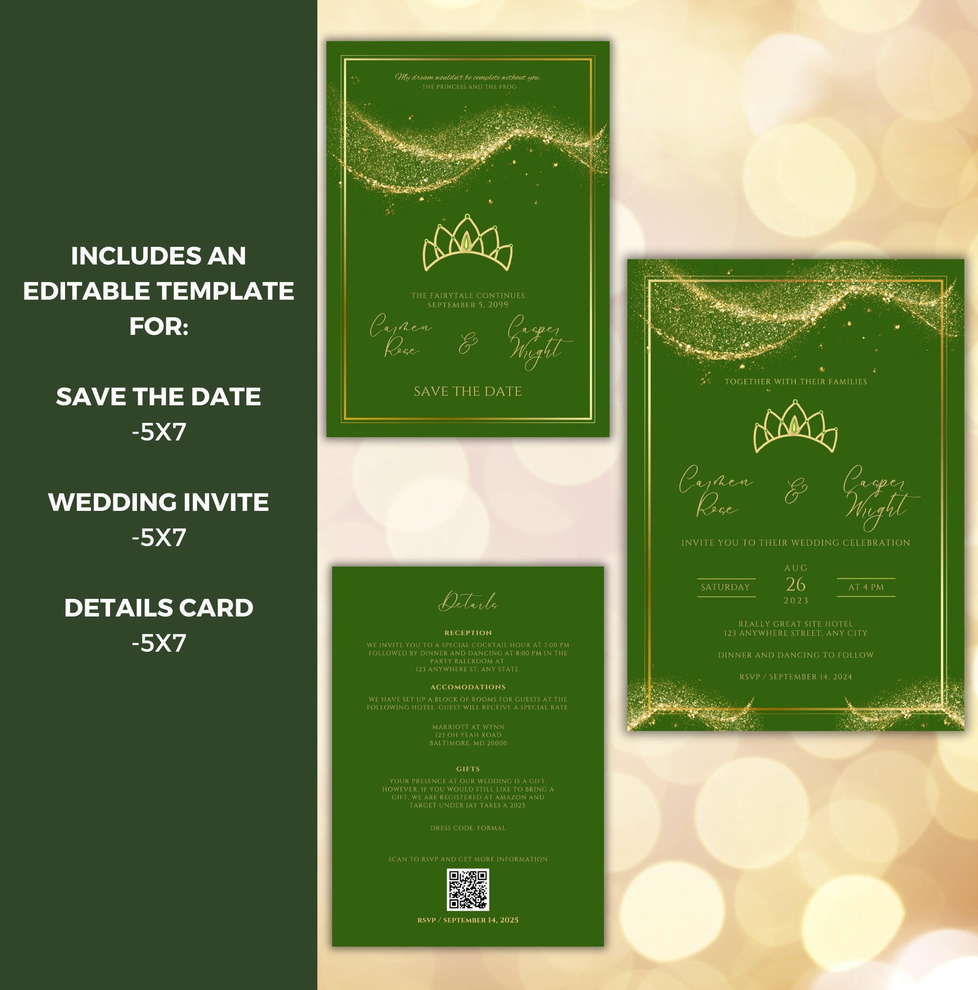 Frog Princess Wedding Invitation, Fairytale Wedding Invitation ...