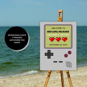 Video Game Welcome Sign, Gamer Welcome Sign, Nerdy Wedding Sign, Retro ...