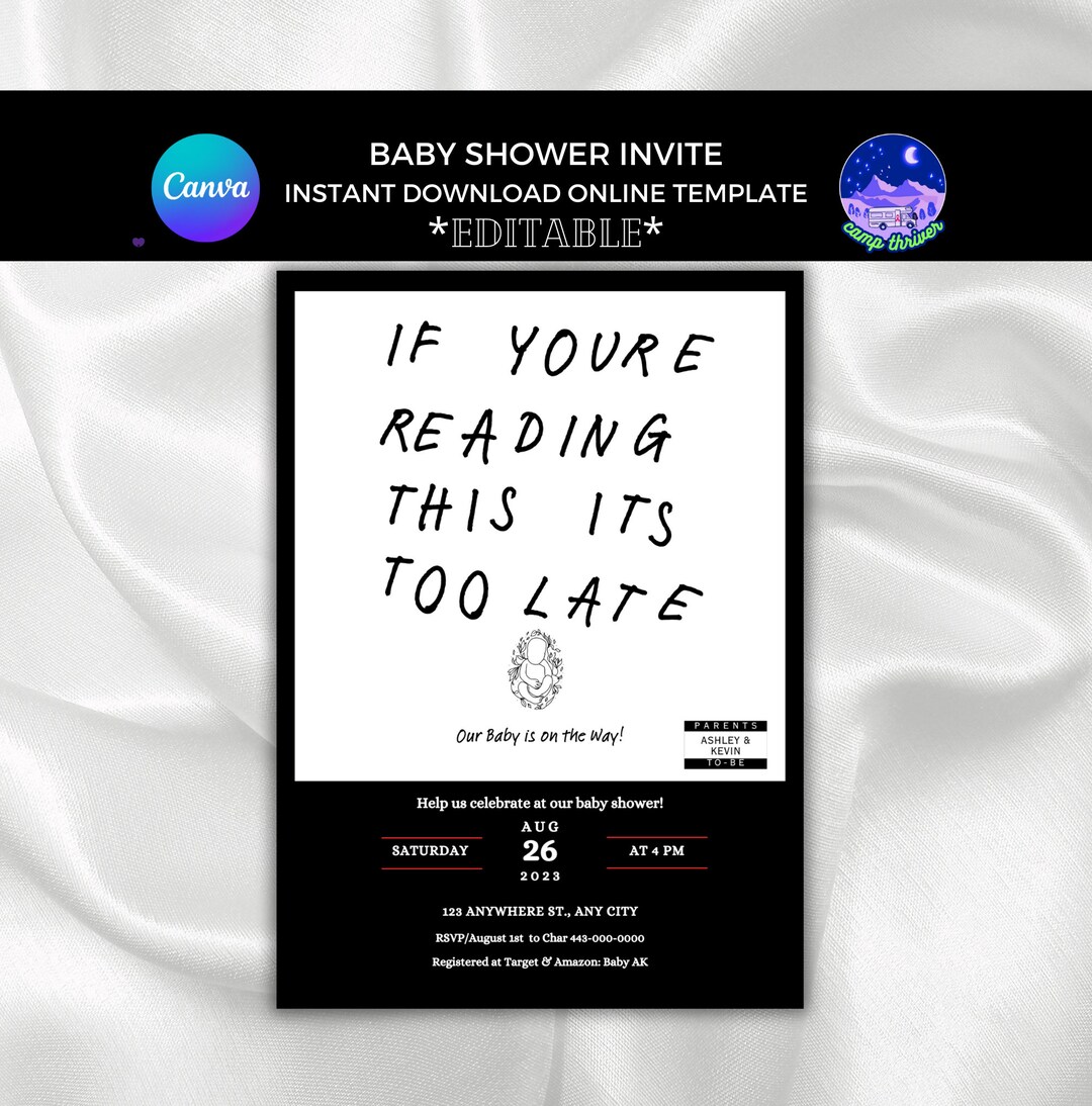 Hip Hop Baby Shower Invitation, Drake Theme Editable Template (digital ...