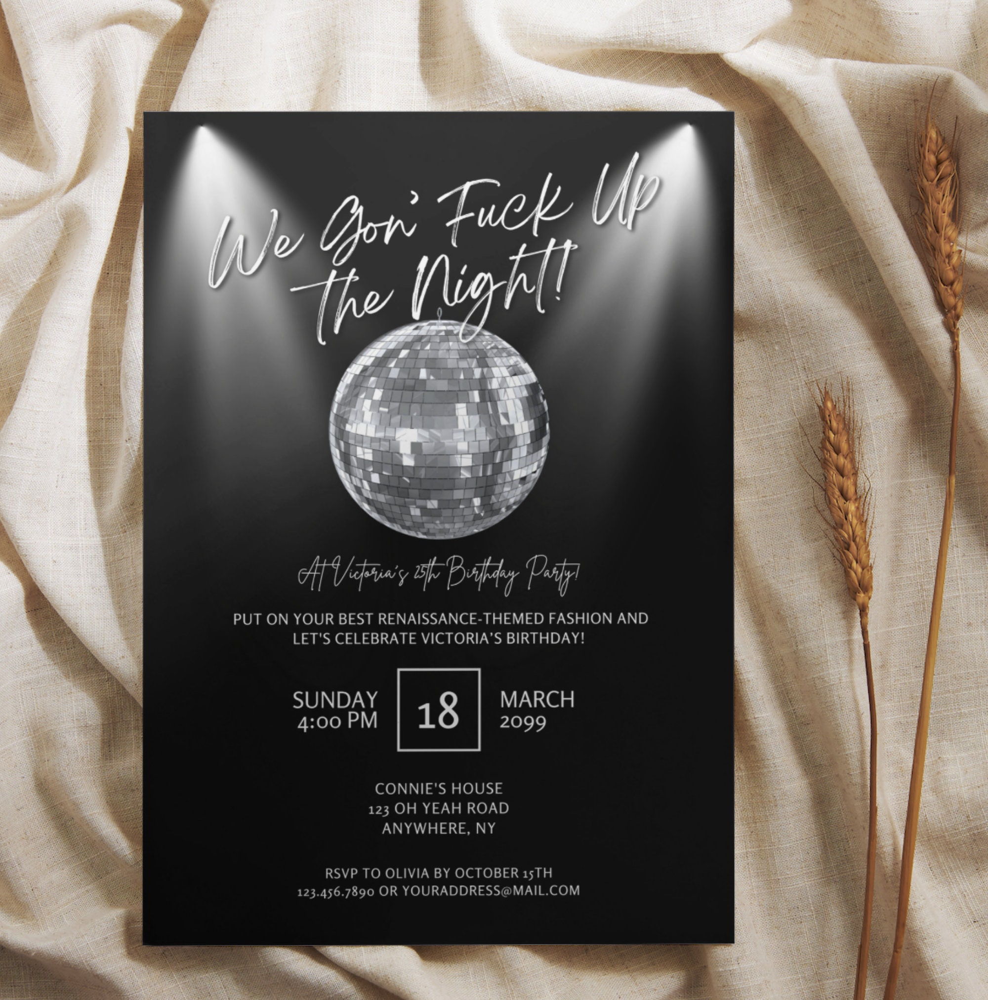 Renaissance Birthday Invitation, Hip Hop Birthday, Renaissance Birthday ...