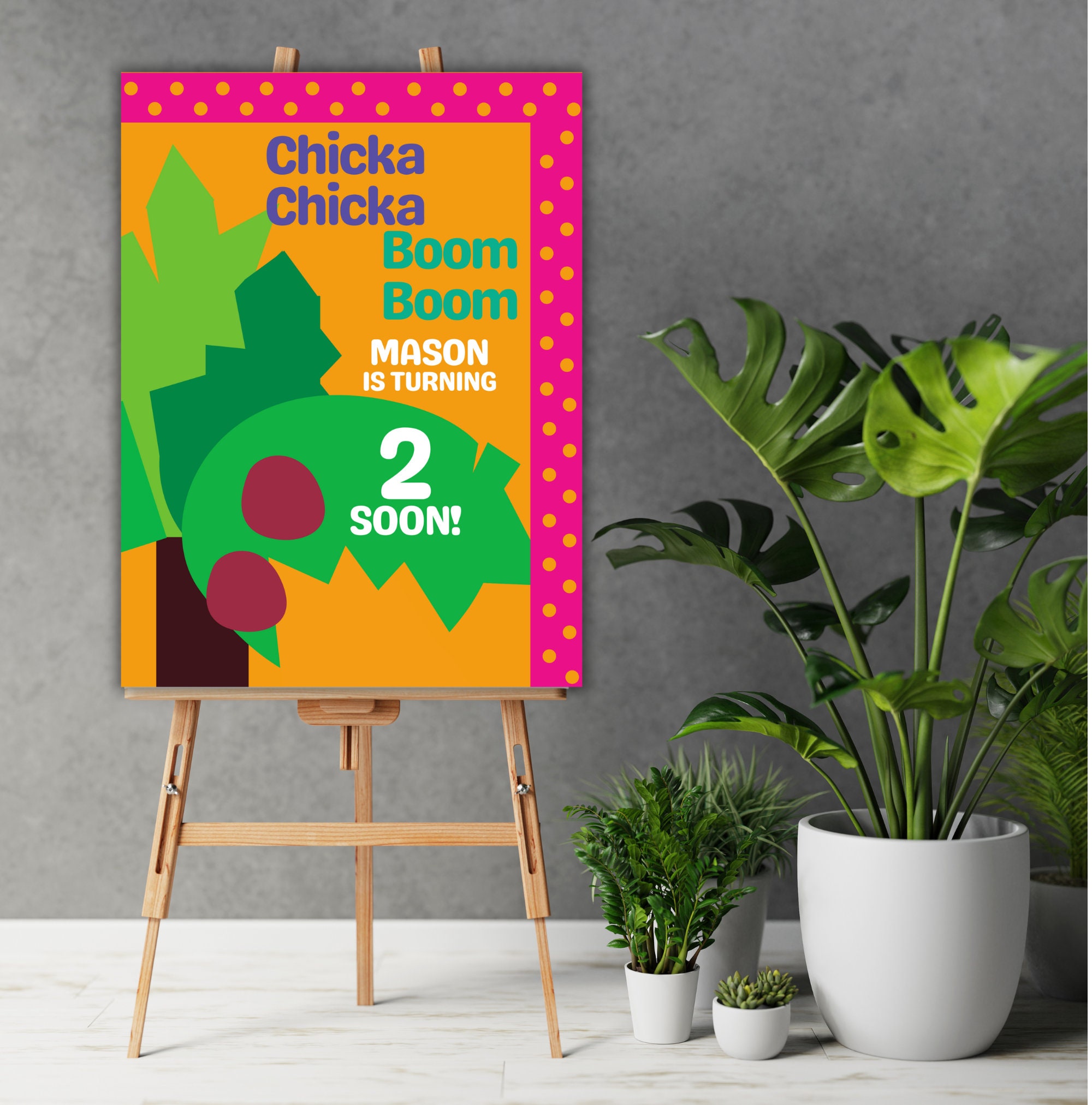 Chicka Chicka Boom Welcome Sign, Storybook Birthday Party Theme Canva ...