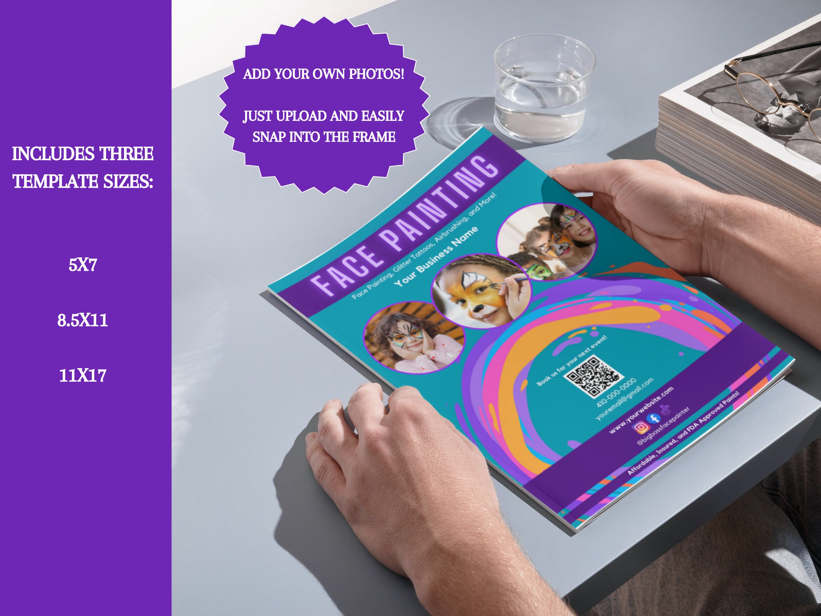 Face Painting Flyer, Face Painting Sign, Face Paint Flyer Template ...