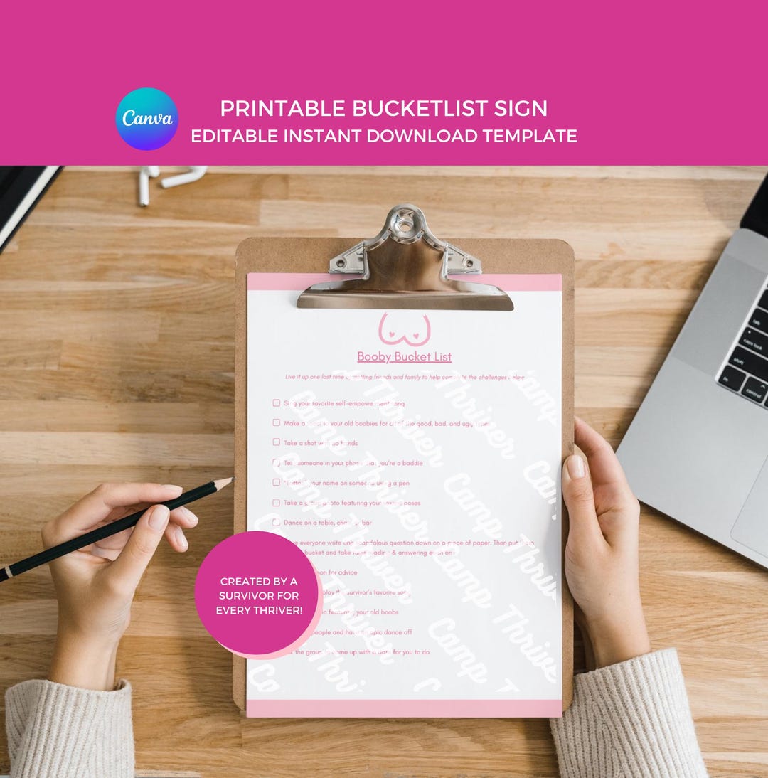 Printable Breast Cancer Activity, Breast Cancer Survivor Party, Bye Bye Boobies Party, Boob ...