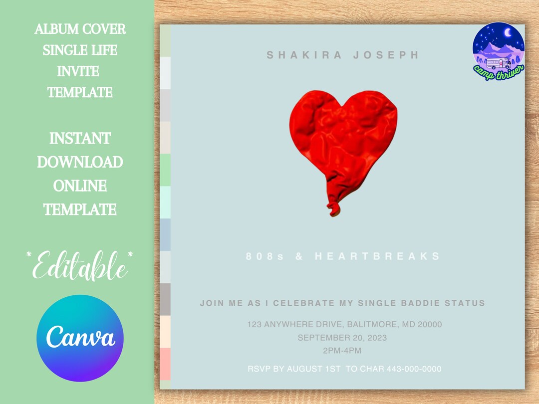 Break up Party Invitation Album Cover Invitation Rap - Etsy