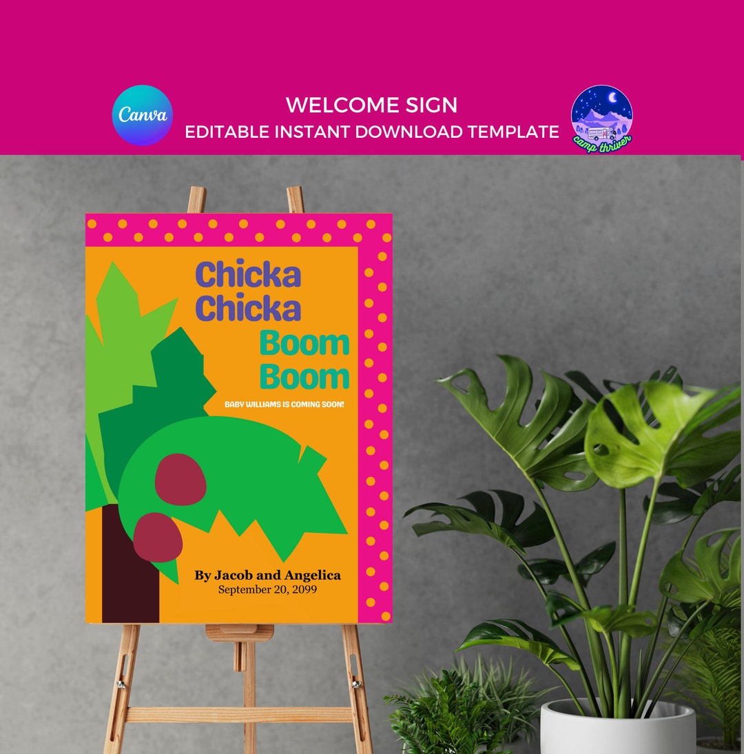 Chicka Chicka Boom Boom Welcome Sign, Storybook Welcome Sign, Book Baby ...