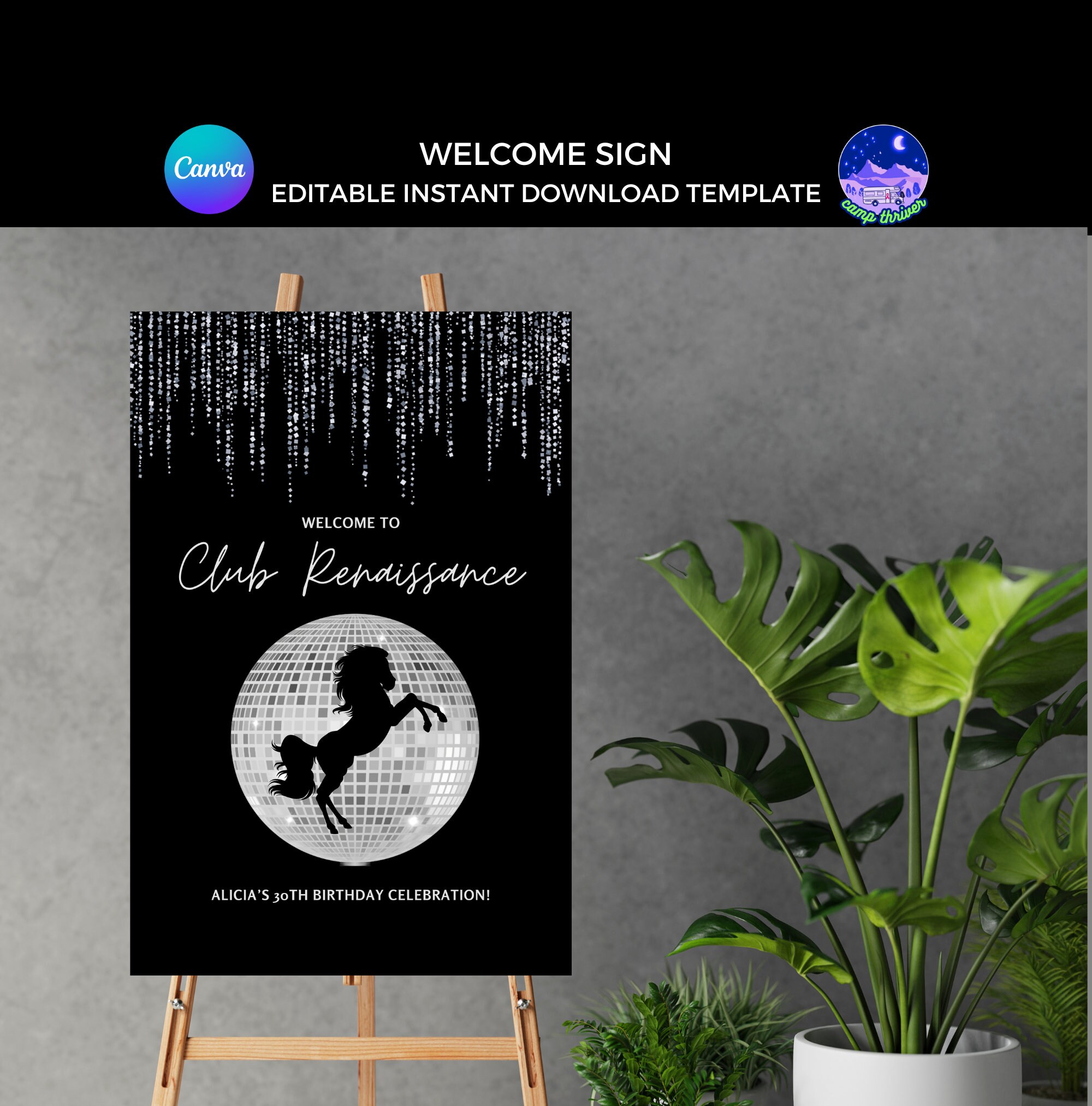 Renaissance Welcome Sign, Hip Hop Birthday, Renaissance Birthday Invite ...