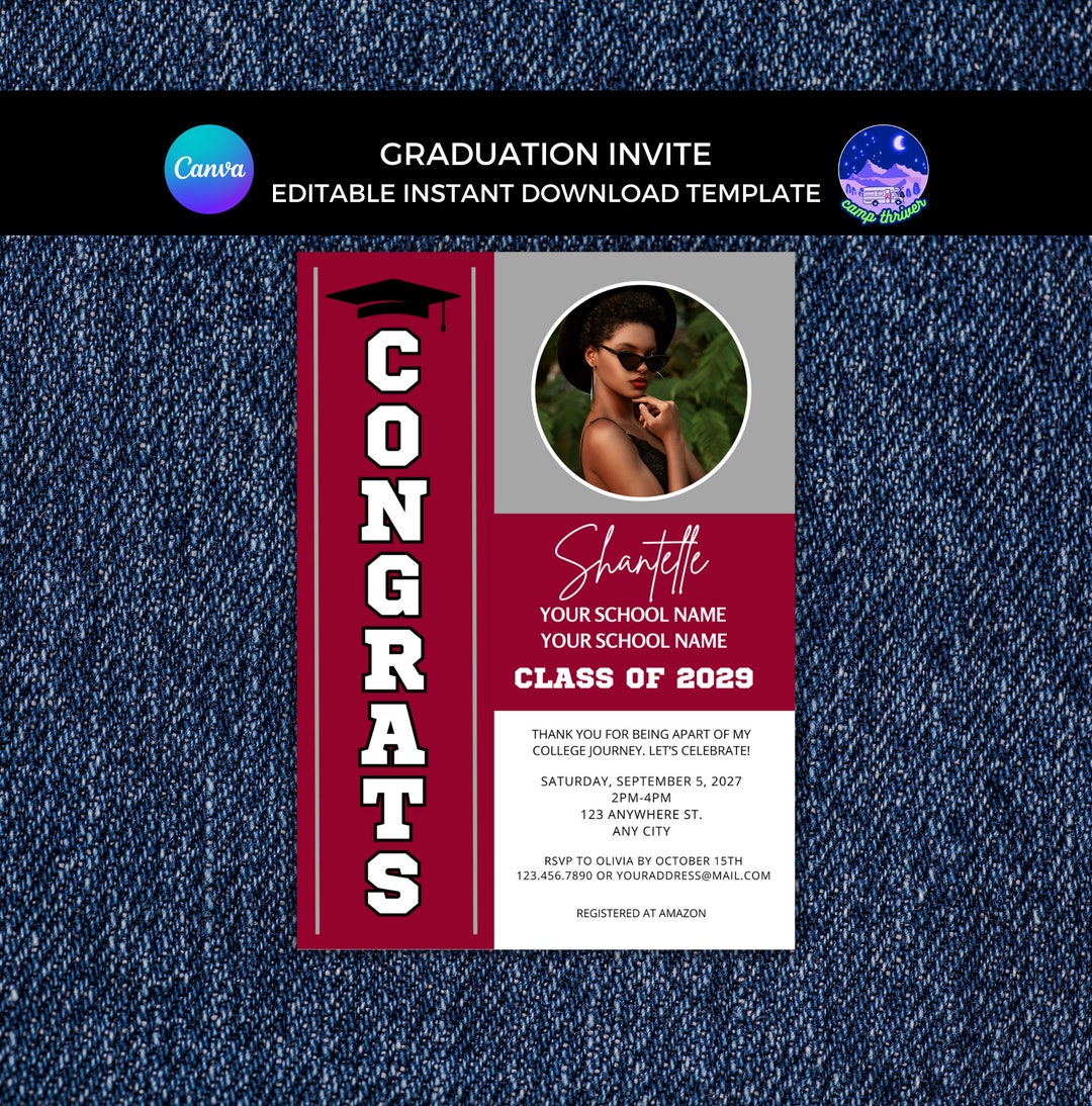 North Carolina Graduation Invitation Template: HBCU Invite (digital ...