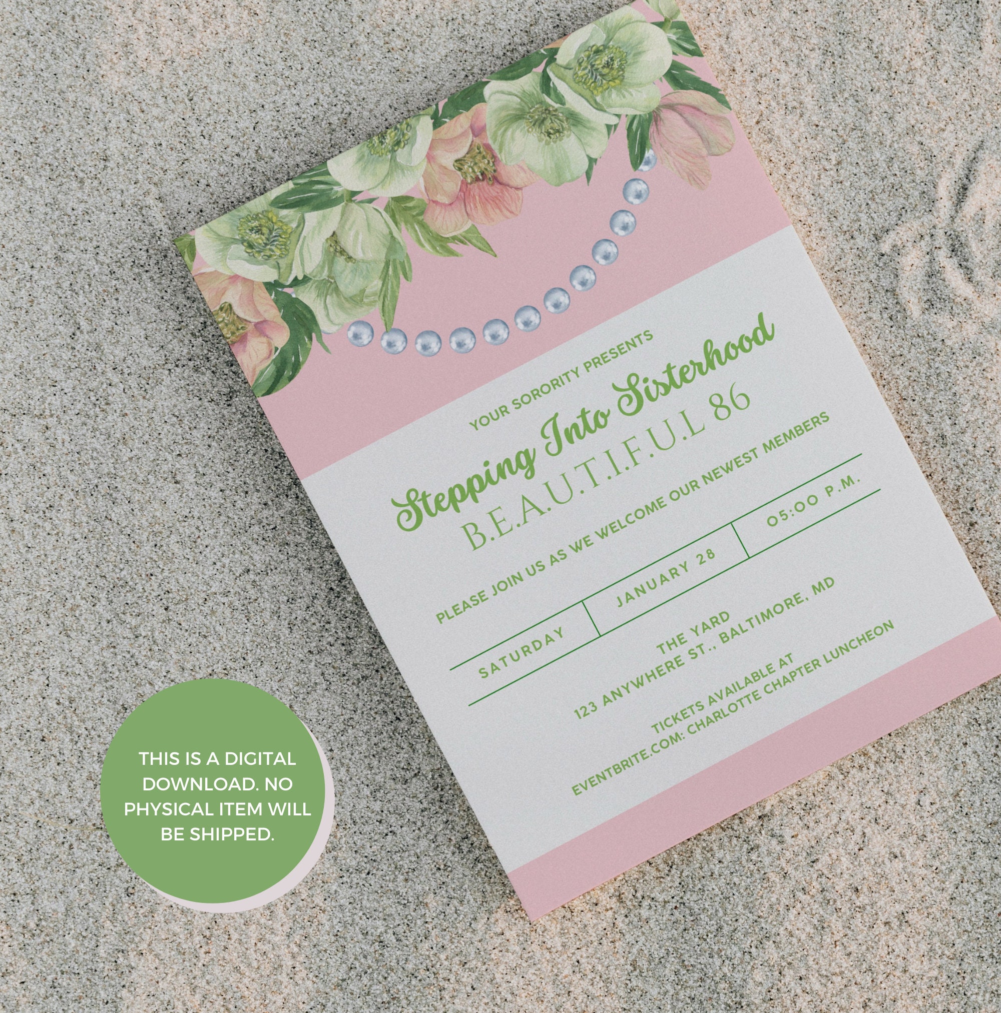 Sorority Flyer, Probate Invite, Sorority Party Flyer, Alpha Kappa ...