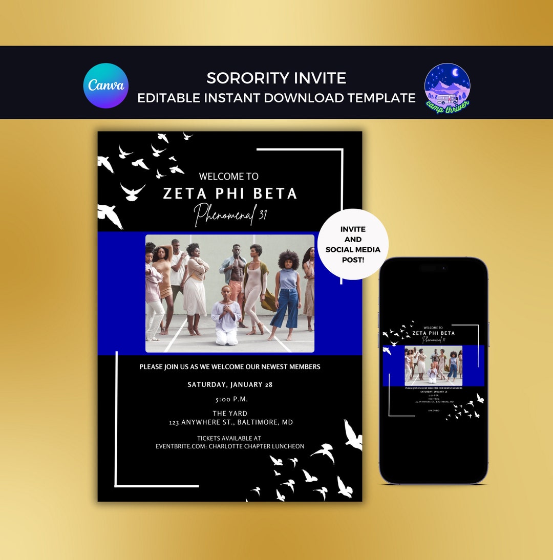 Sorority Flyer, Probate Invite, Zeta Flyer, Zeta Invitation, Probate ...