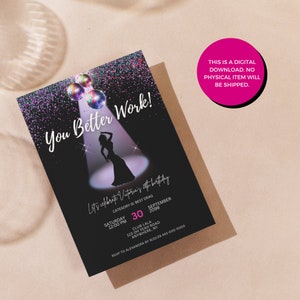 Drag Queen Birthday Invitation: Disco Drag Brunch Party Template (canva ...