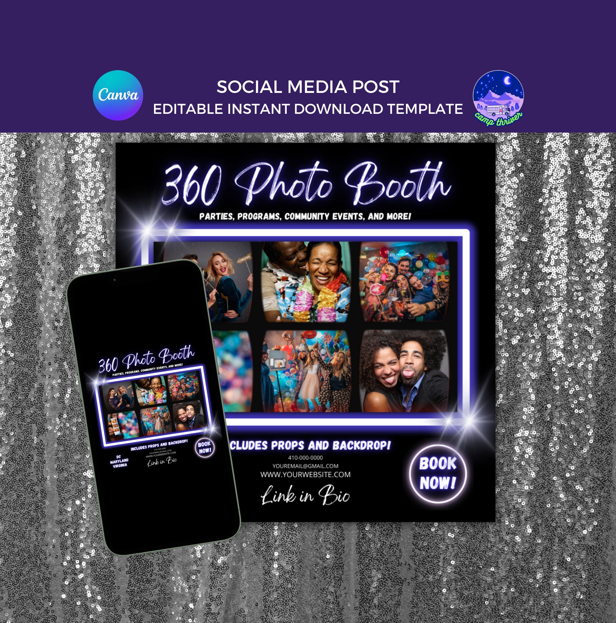 Photo Booth Social Media Post, Party Rental Social Media Post, Event ...