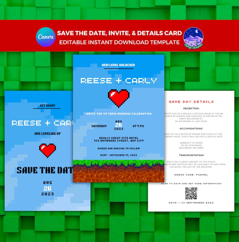 Video Game Wedding Invitation, Gamer Wedding Invitation, Nerdy Wedding ...