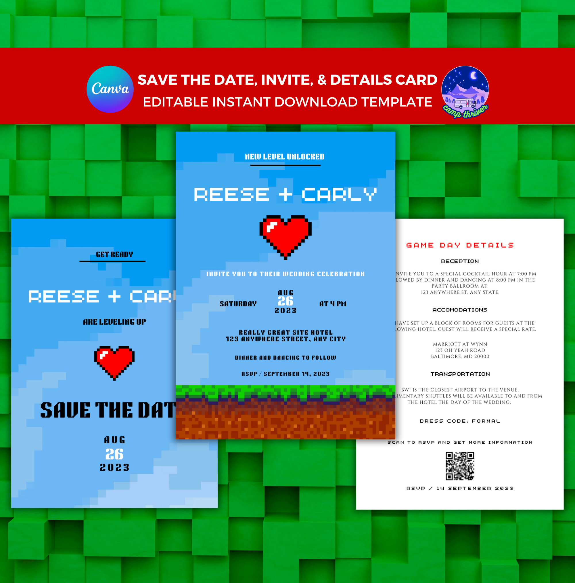 Video Game Wedding Invitation, Gamer Wedding Invitation, Nerdy Wedding ...