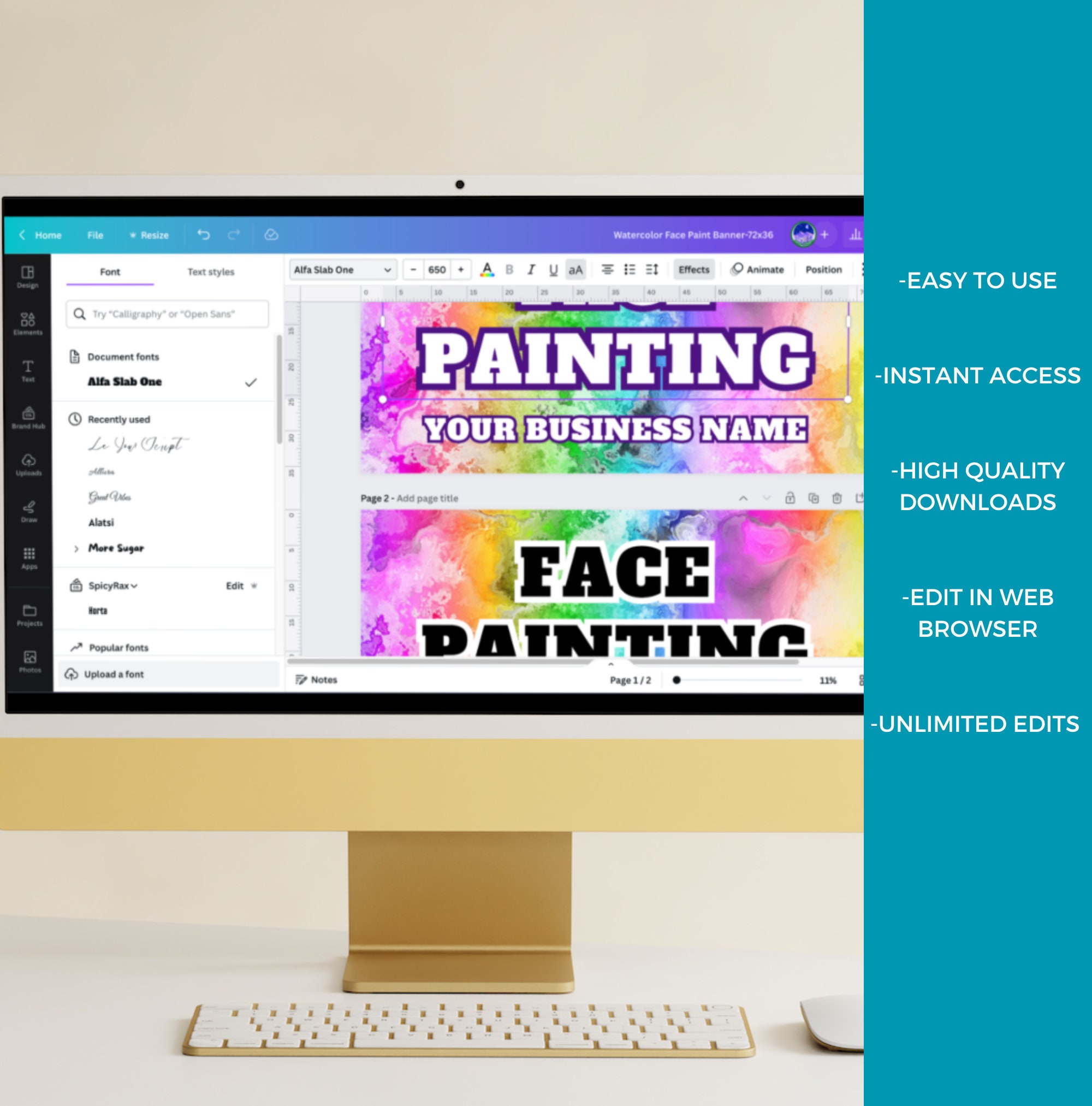Face Painting Banner, Face Painting Sign, Face Paint Flyer Template ...