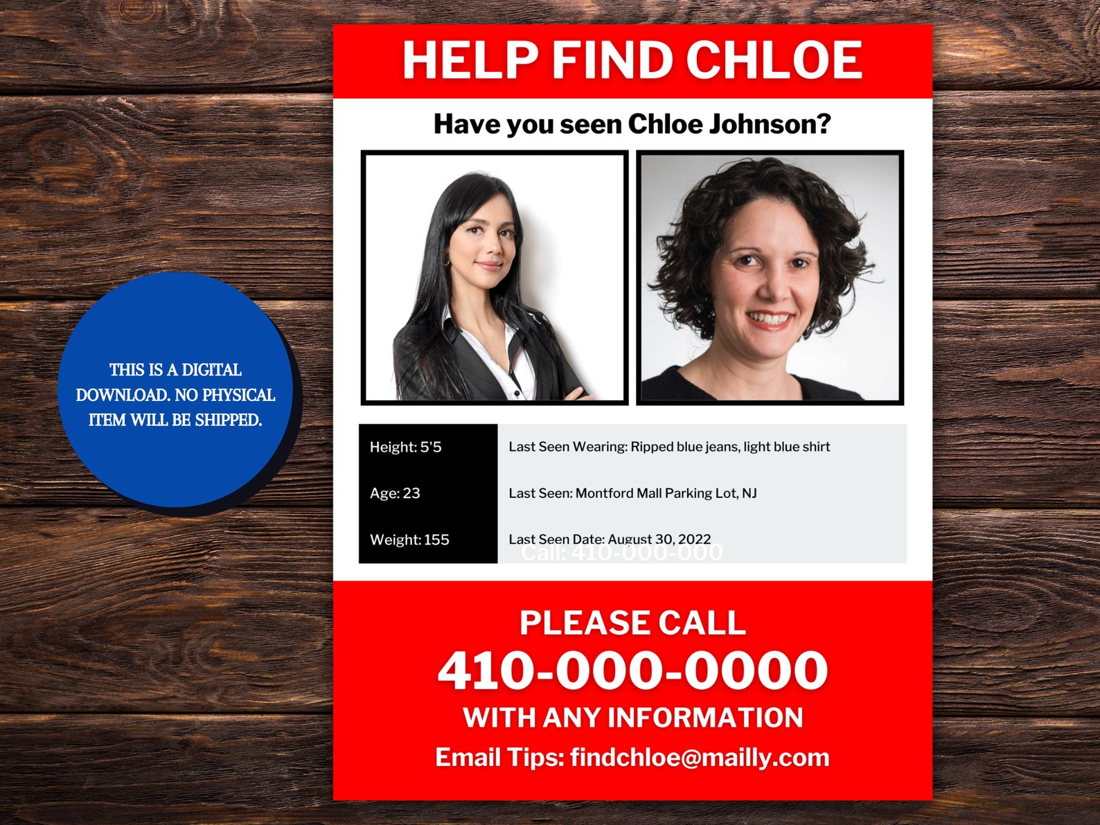 Missing Person Flyer Missing Flyer Template Missing Person - Etsy