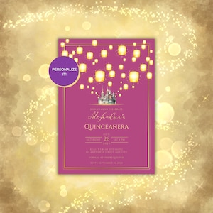 Lantern Quinceanera Invitation , Fairytale Quince Invitation, Princess ...