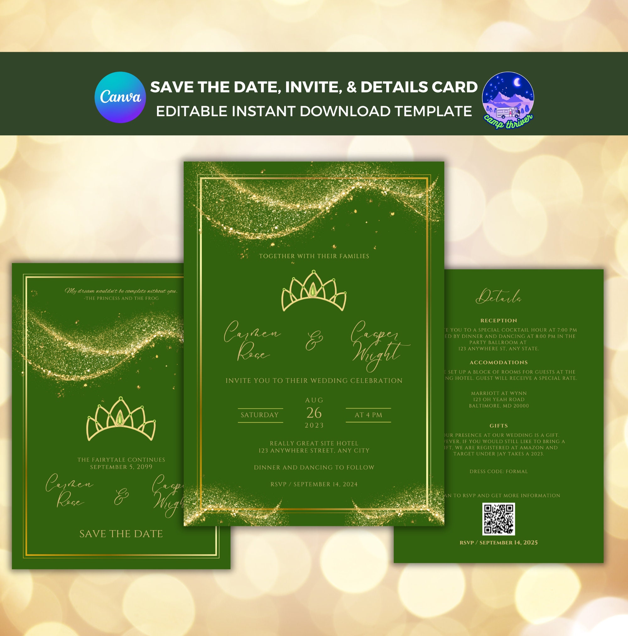 Frog Princess Wedding Invitation, Fairytale Wedding Invitation ...