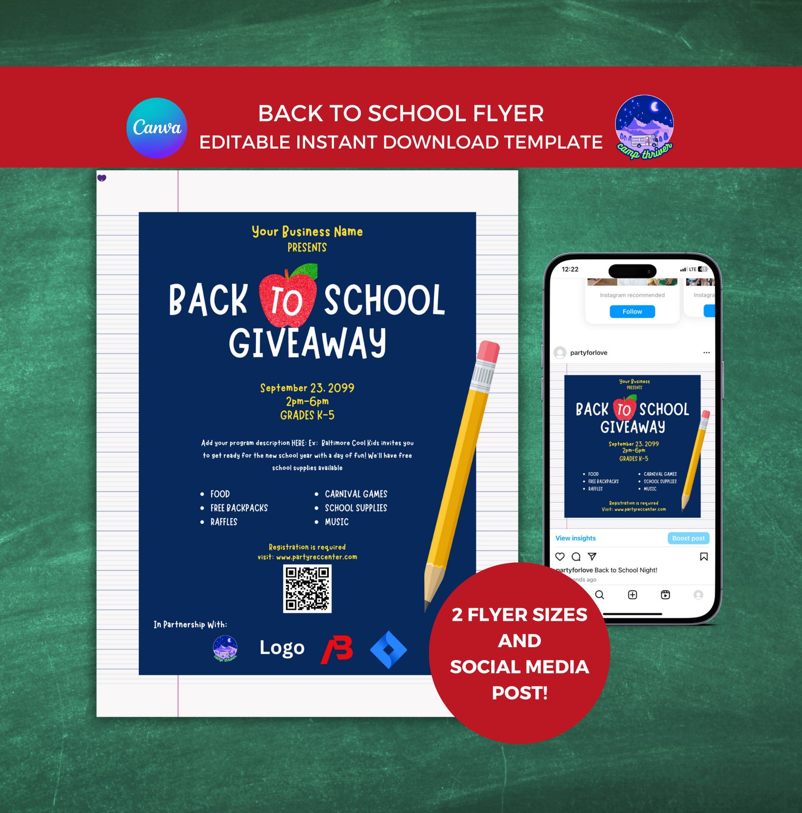 Back to School Flyer, School Event Flyer Template, Back to School Night ...