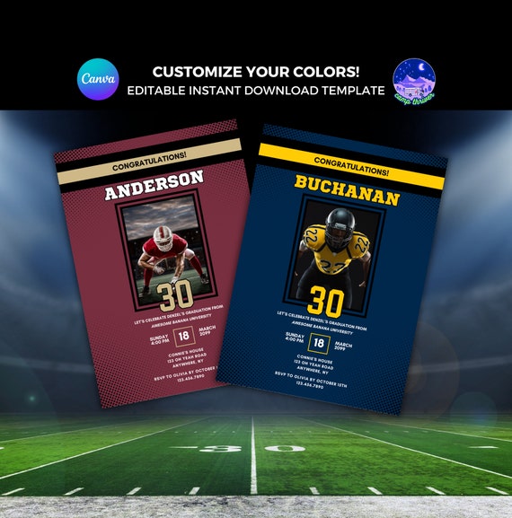 Football Graduation Invitation