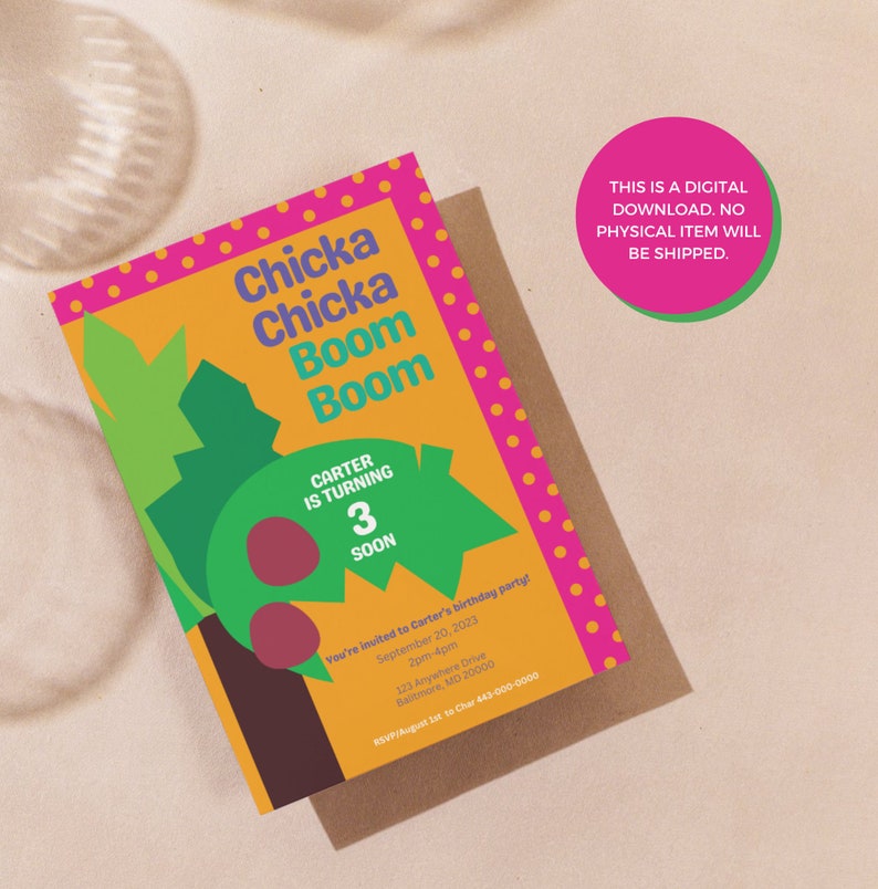 Storybook Invitation , Chicka Chicka Boom Boom Invitation , Book ...