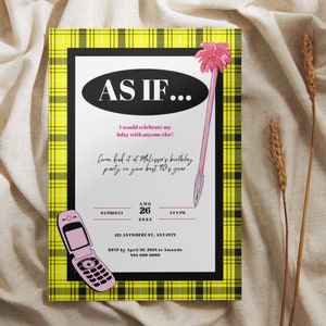 Clueless Birthday Invitation: 90s Party Invite Template (digital) - Etsy