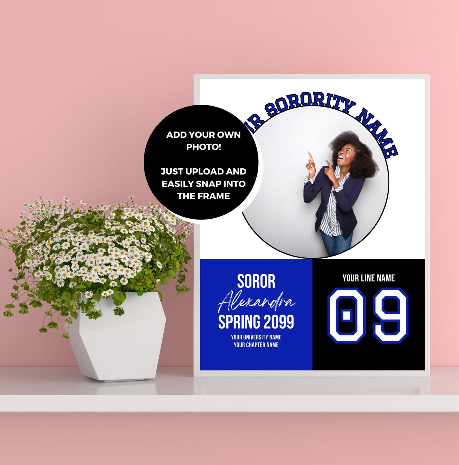 Editable Sorority Sign Template: New Member Probate, Crossing, Wall ...