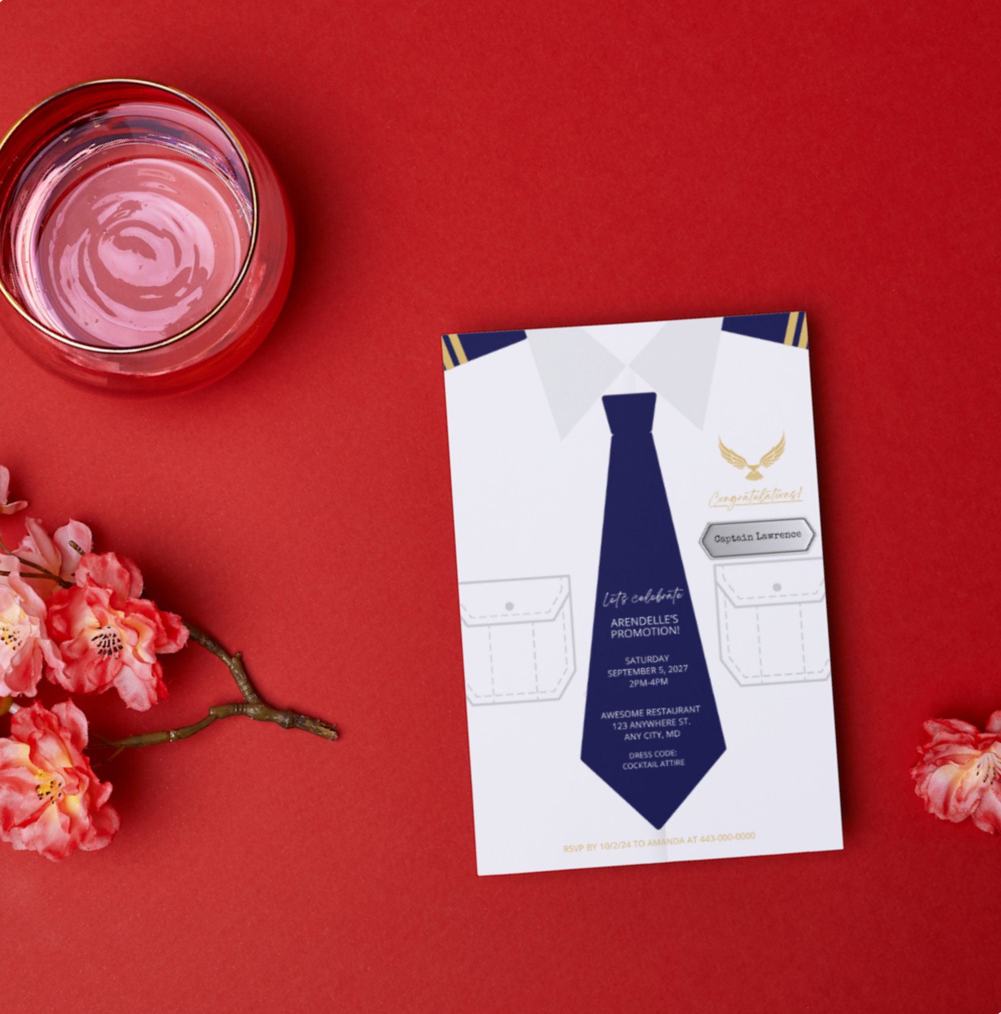 Pilot Promotion Party Invitation: Graduation, Retirement Customizable ...