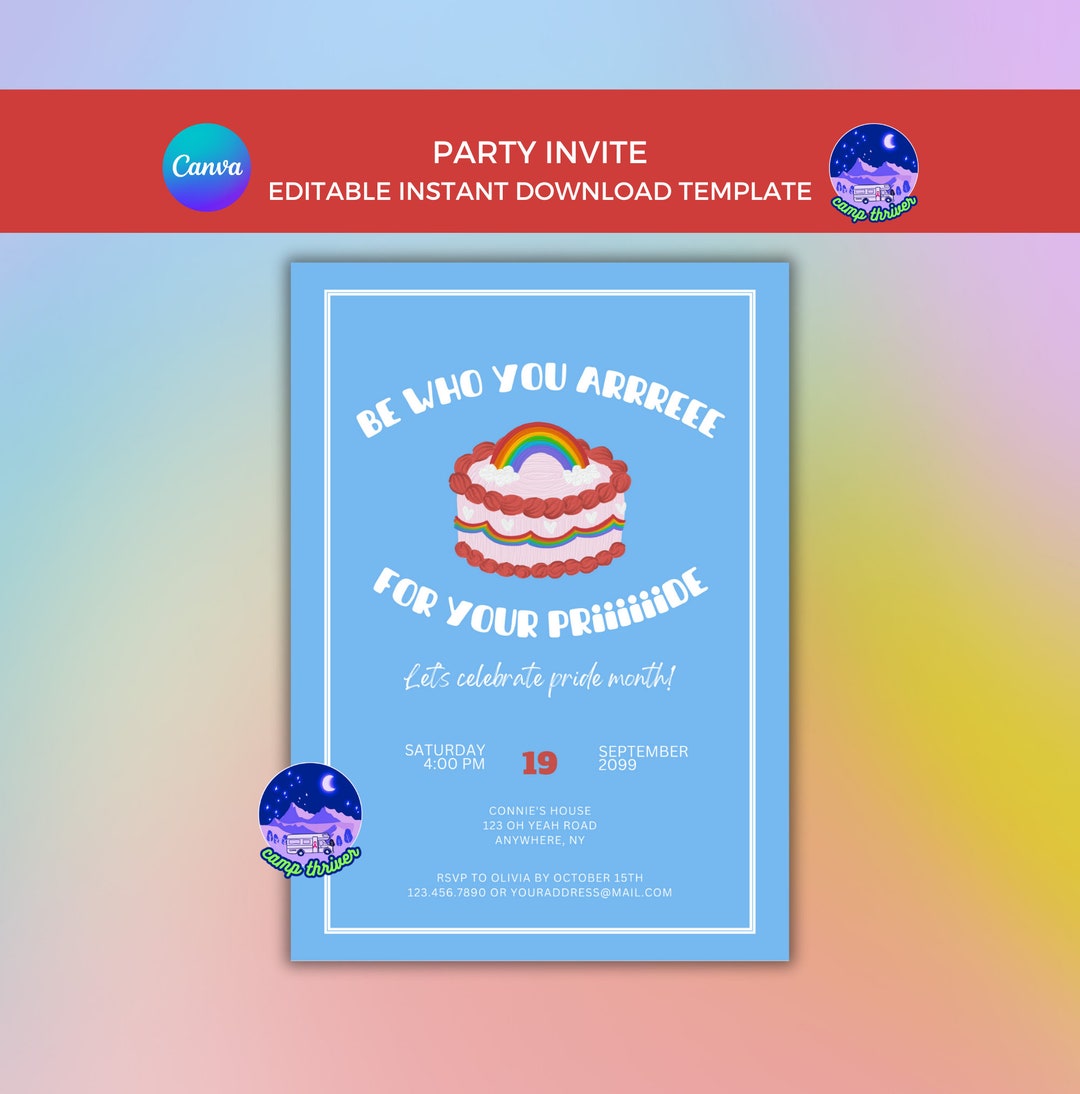 Pride Party Invite, Be Who You Are for Your Pride Invitation, Pride ...