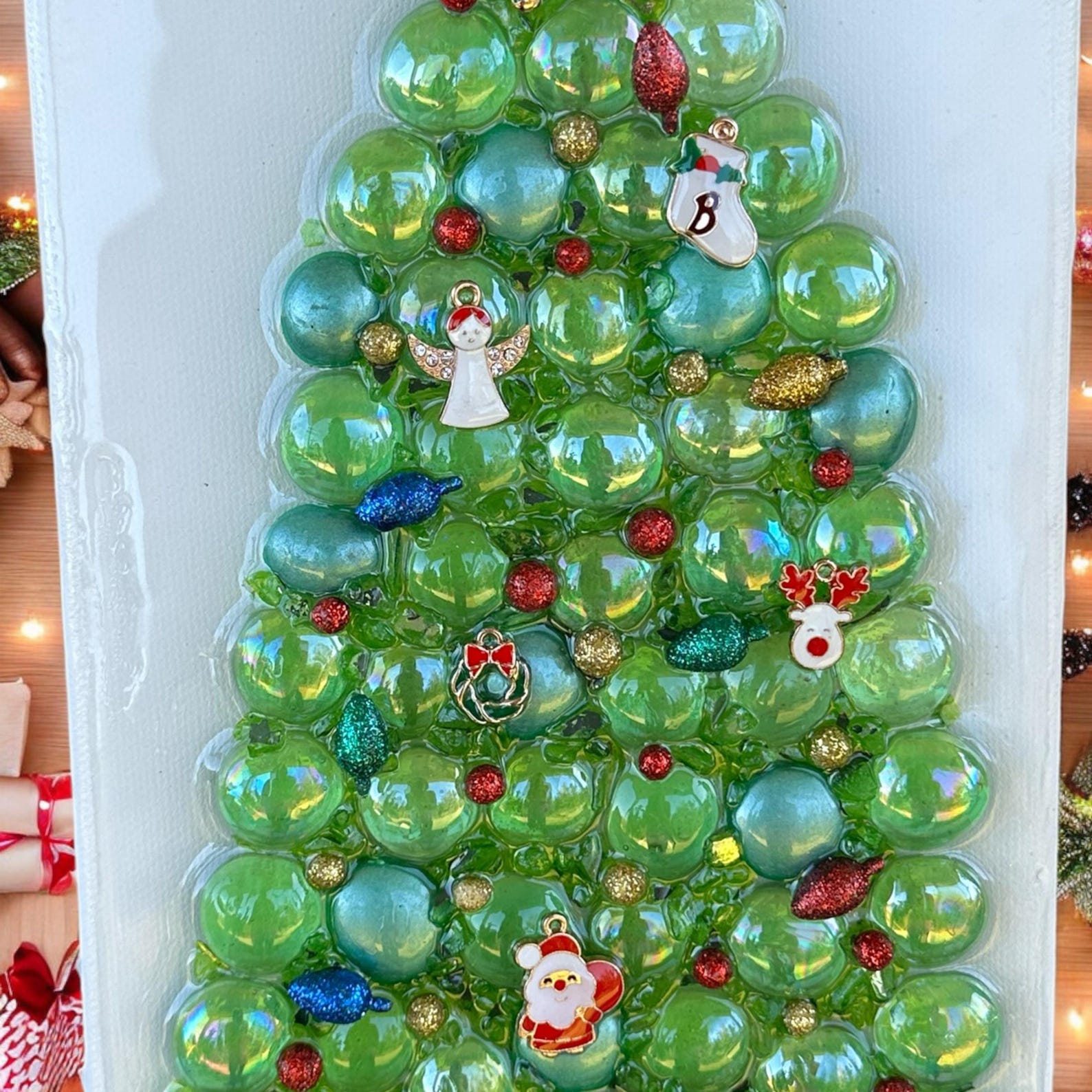 Glass Bead Christmas Tree. Christmas Tree Wall Decor, Shelf Sitter ...