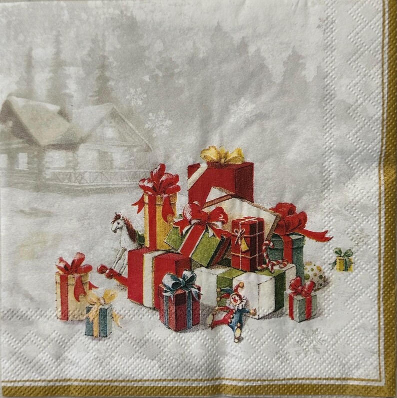 Mix and Match Christmas Napkins for Decoupage, Snowmen, Gingerbread ...