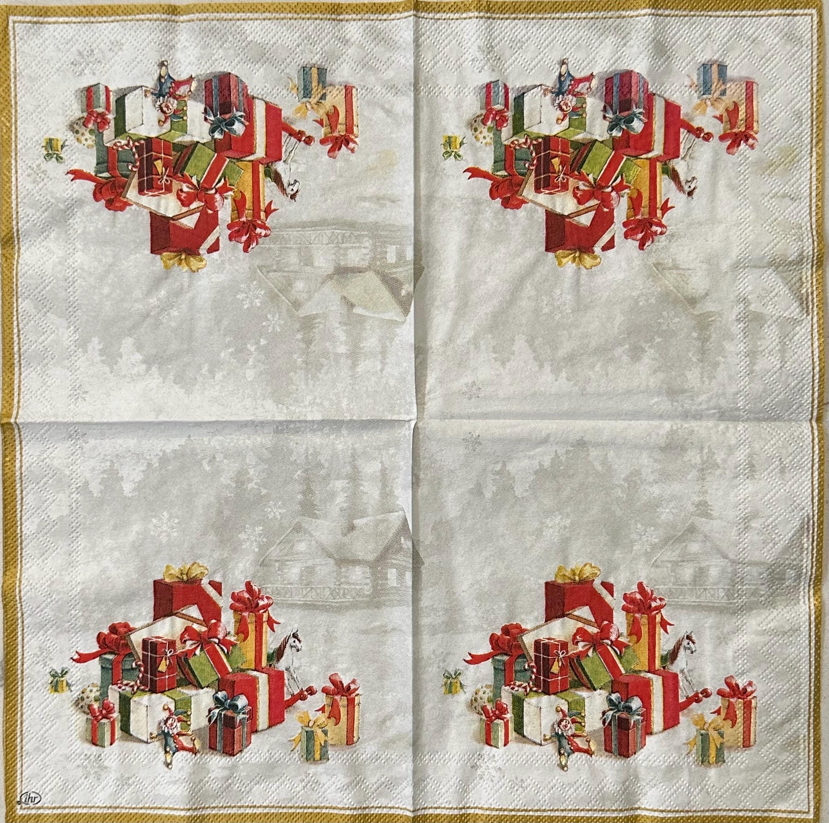 Mix and Match Christmas Napkins for Decoupage, Snowmen, Gingerbread ...