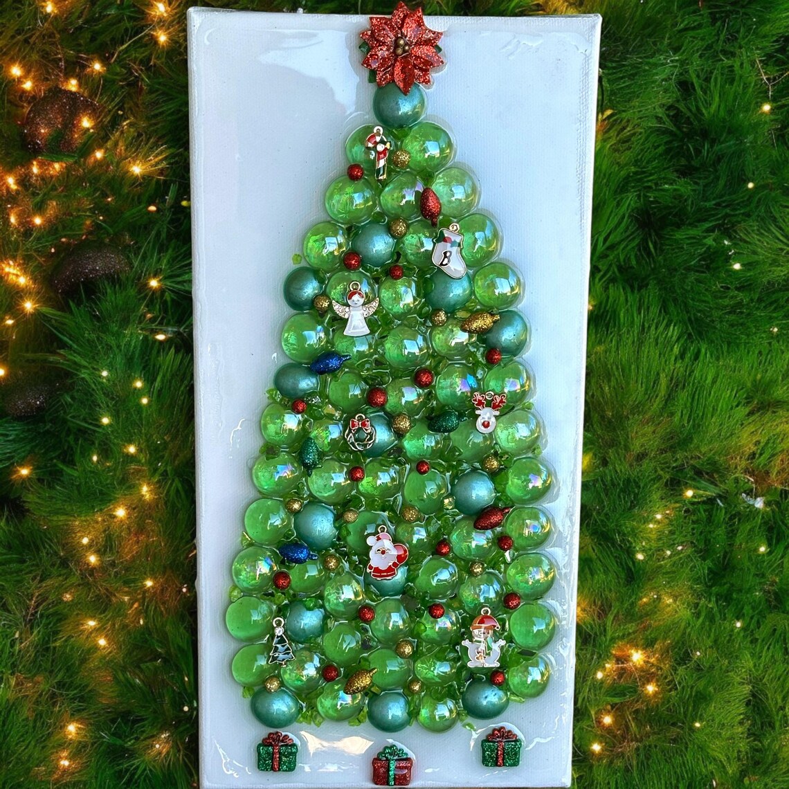 Glass Bead Christmas Tree. Christmas Tree Wall Decor, Shelf Sitter ...