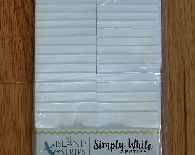 Island Batik Simply White Strip Pack - 40 21/2" Pre Cut Fabric Strips ...