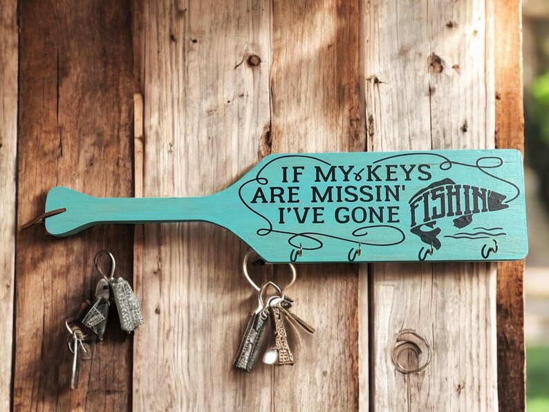 Handcrafted Fishing Key Rack: Rustic Wooden Cottage Decor - Etsy
