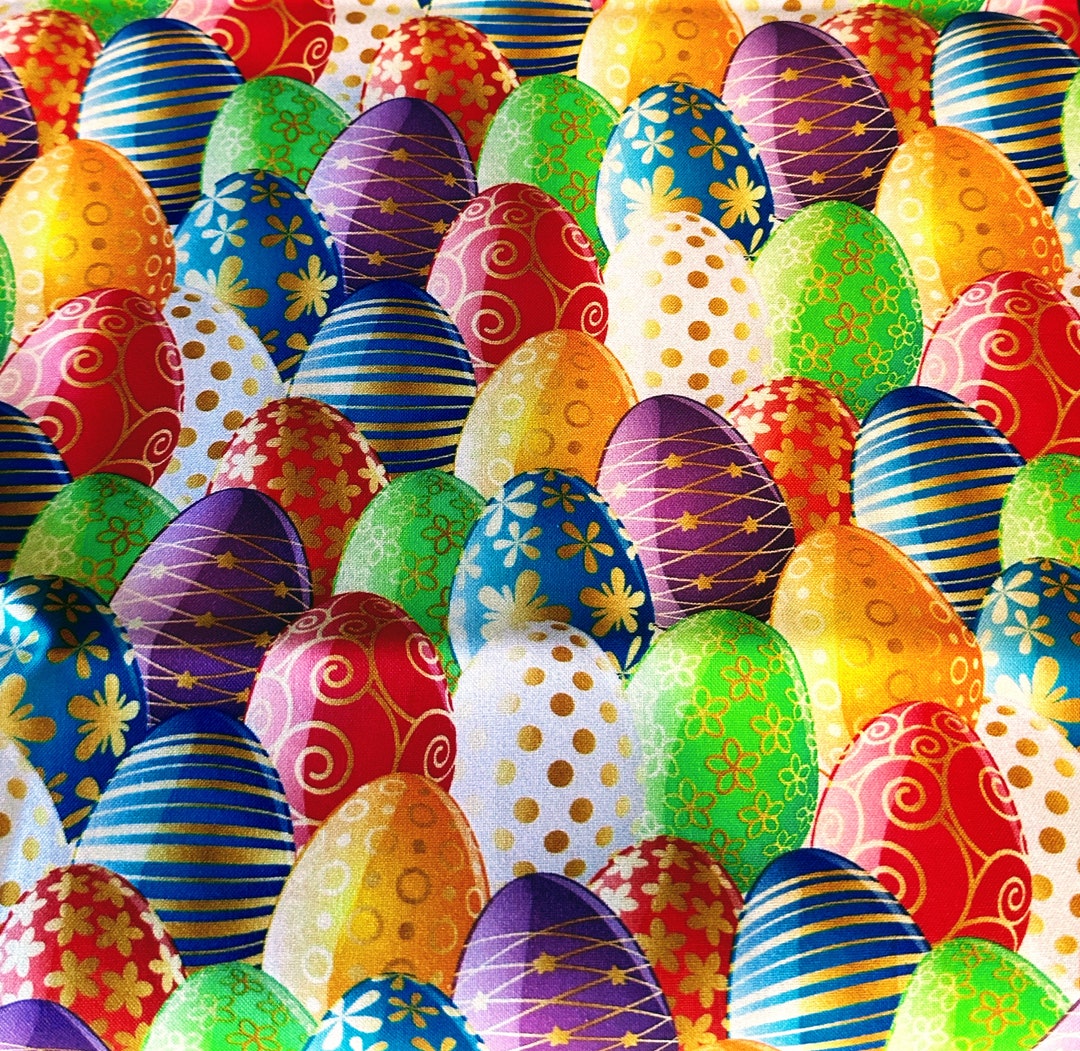 Egg-cellent Easter Fabric - Festive Patterns, Spring Bundle With Jelly ...
