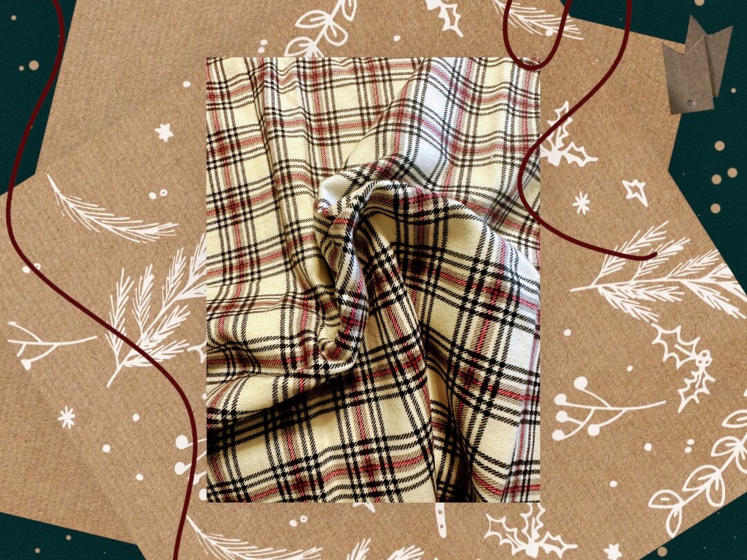 Christmas Flannel Fabric - Red and Black Plaid Fabric, 1/2 Yard in ...