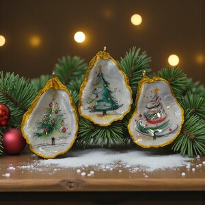 Oyster Shell Christmas Tree Ornament: Coastal Holiday Decor - Etsy