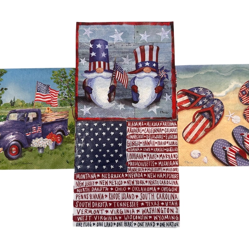 Patriotic Napkins Decoupage - Etsy