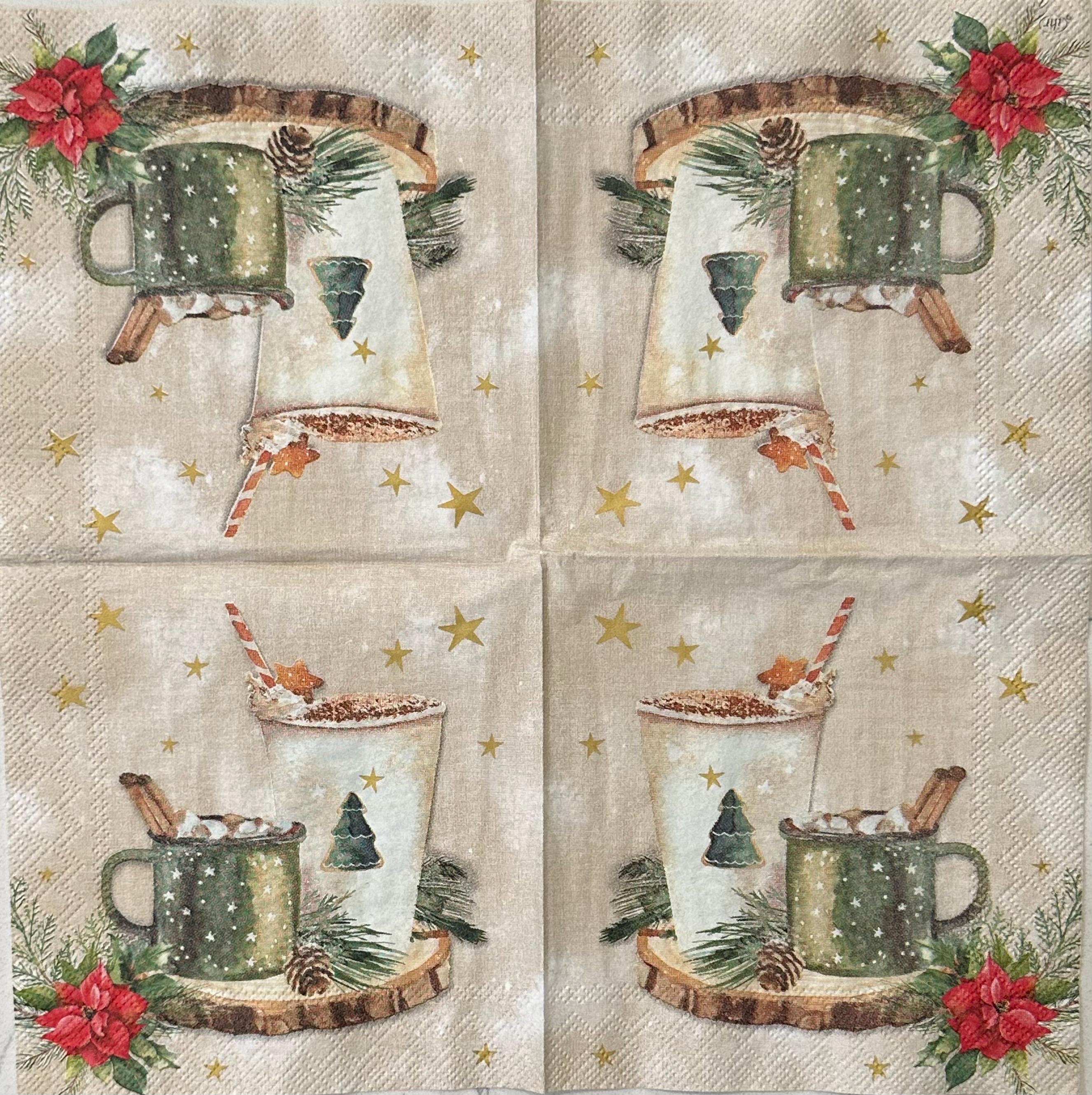 Mix and Match Christmas Napkins for Decoupage, Snowmen, Gingerbread ...
