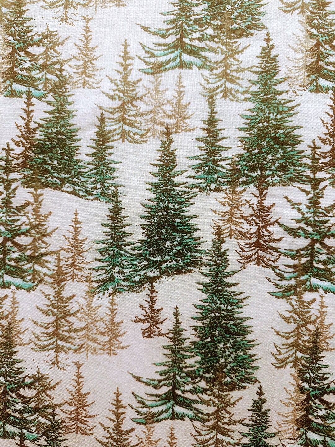 Christmas Fabric Snowy Trees, Fabric by the Yard, Christmas Crafts - Etsy