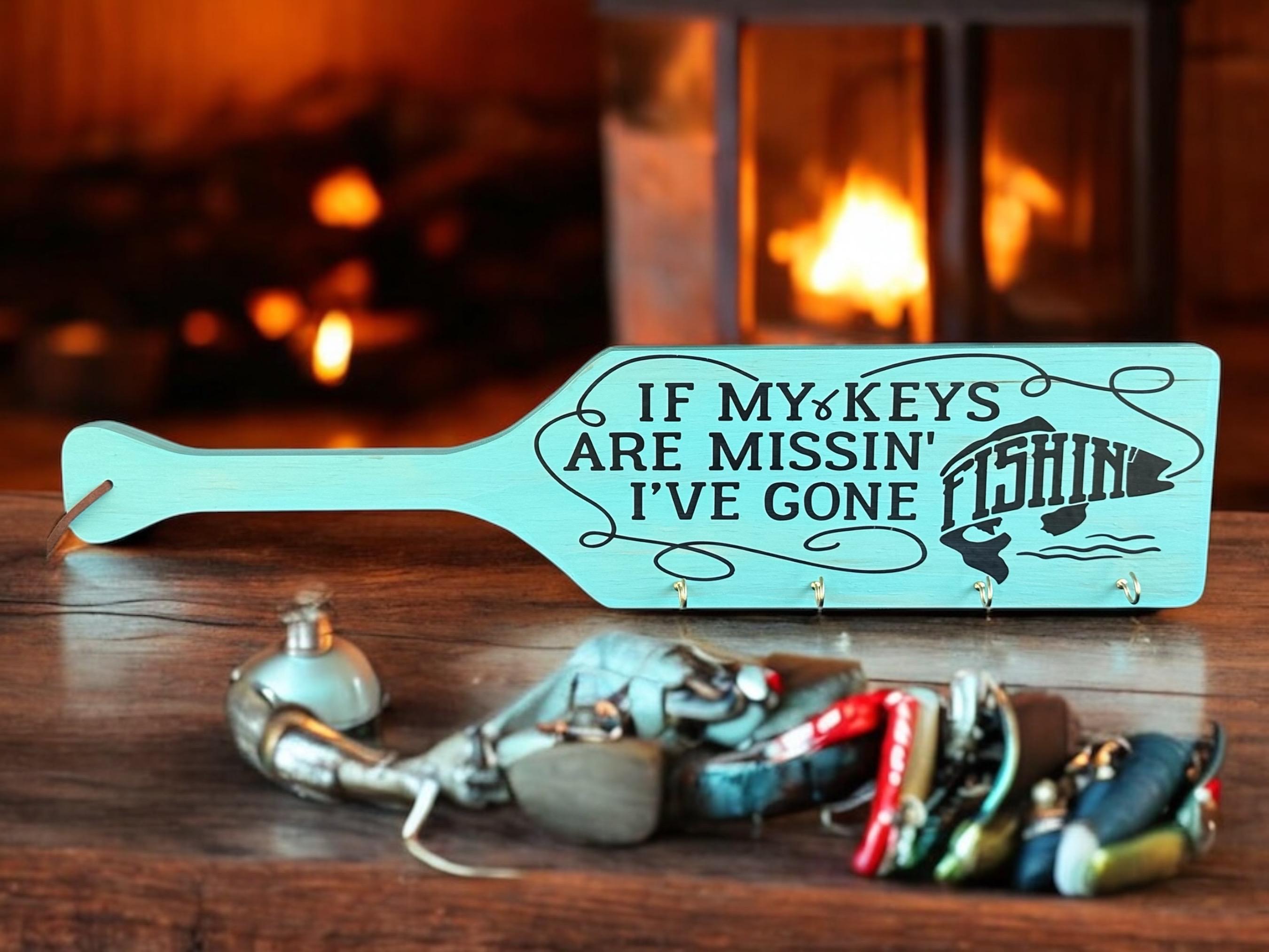 Handcrafted Fishing Key Rack: Rustic Wooden Cottage Decor - Etsy