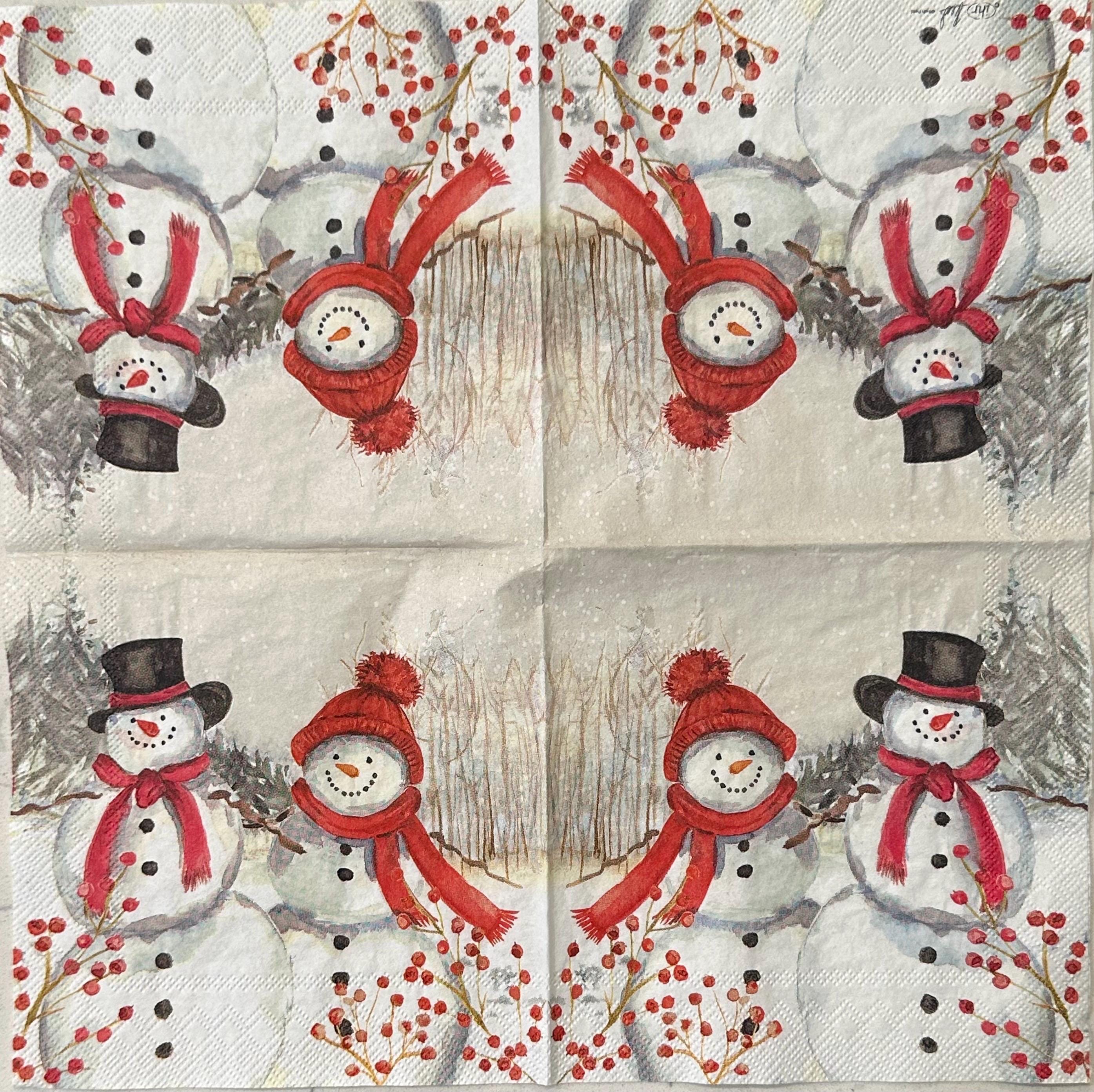 Mix and Match Christmas Napkins for Decoupage, Snowmen, Gingerbread ...
